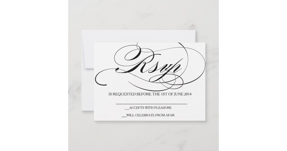 Elegant script font RSVP card wedding invitation | Zazzle