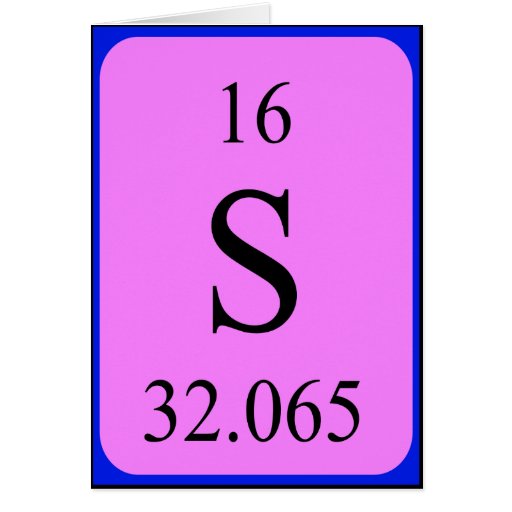 Element 16 card - Sulphur | Zazzle