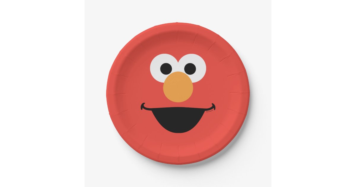 Elmo Face Art Paper Plate | Zazzle.com.au