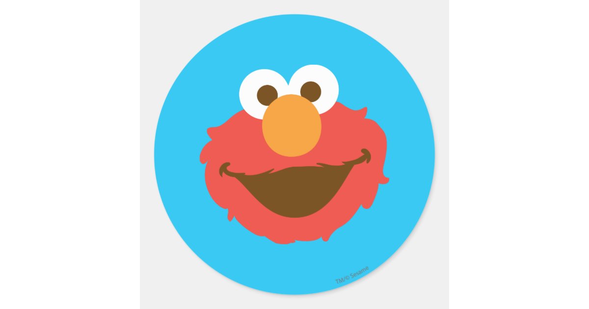 Elmo Face Classic Round Sticker | Zazzle