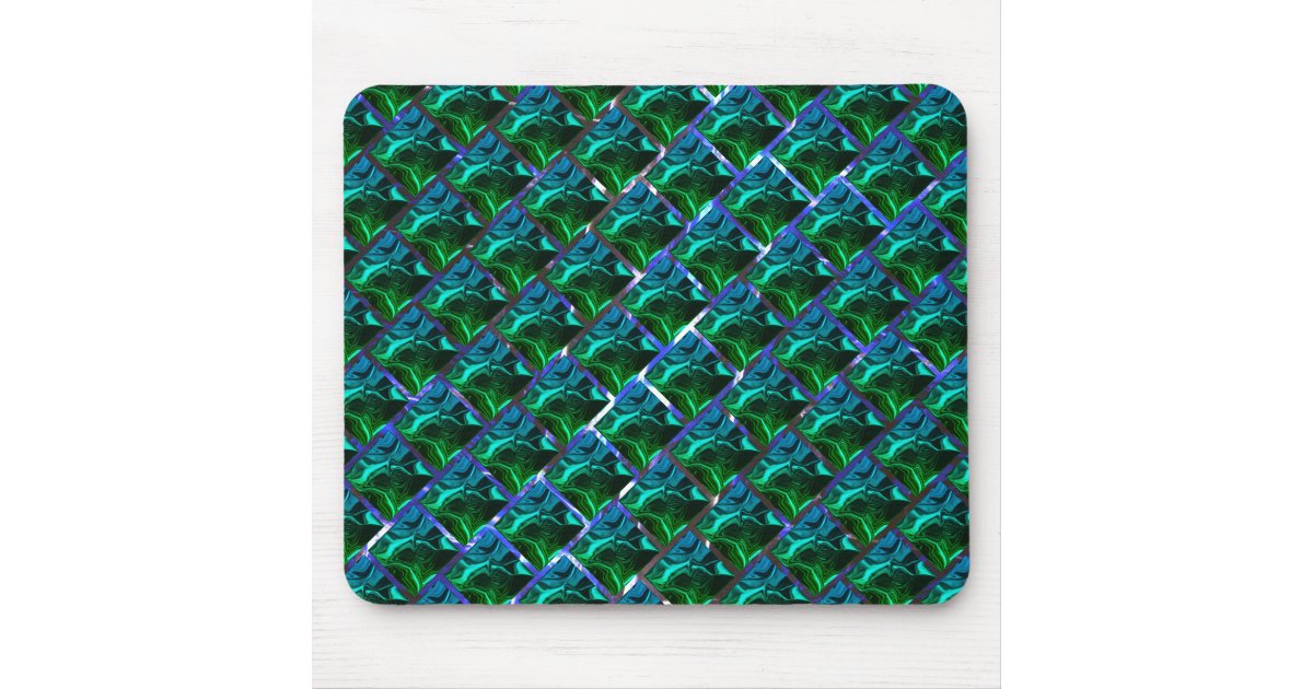 Emerald green under a grid with a metallic tone mouse pad | Zazzle