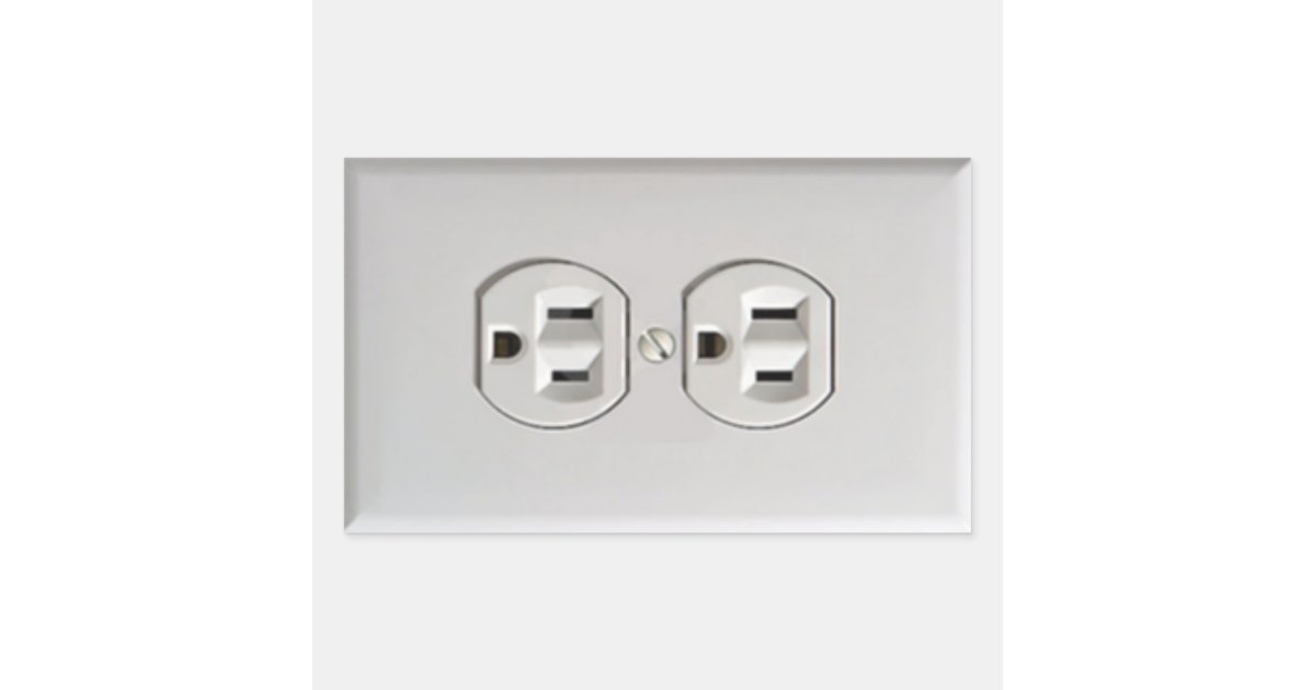 Emergency Electrical Outlet Rectangular Sticker | Zazzle