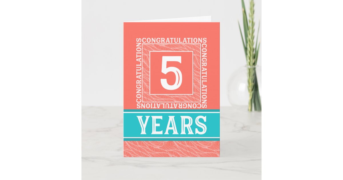 Employee Anniversary 5 Years - Decorative Card | Zazzle.com.au