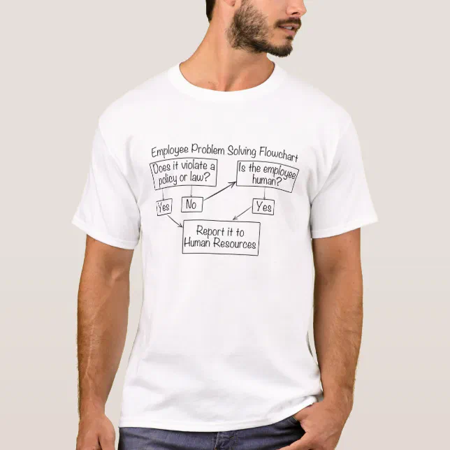 Employee Problem Solving Flowchart Human Resources T-Shirt | Zazzle