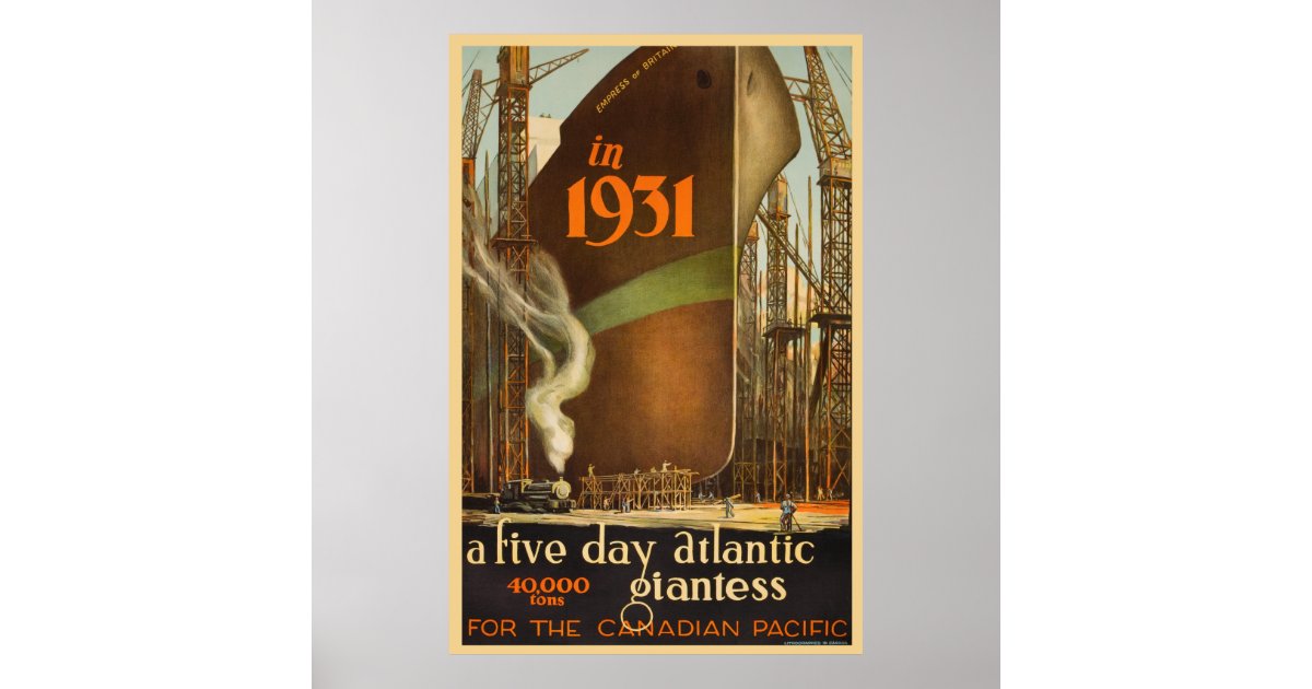 Empress of Britain 1931 - Vintage Travel Poster | Zazzle