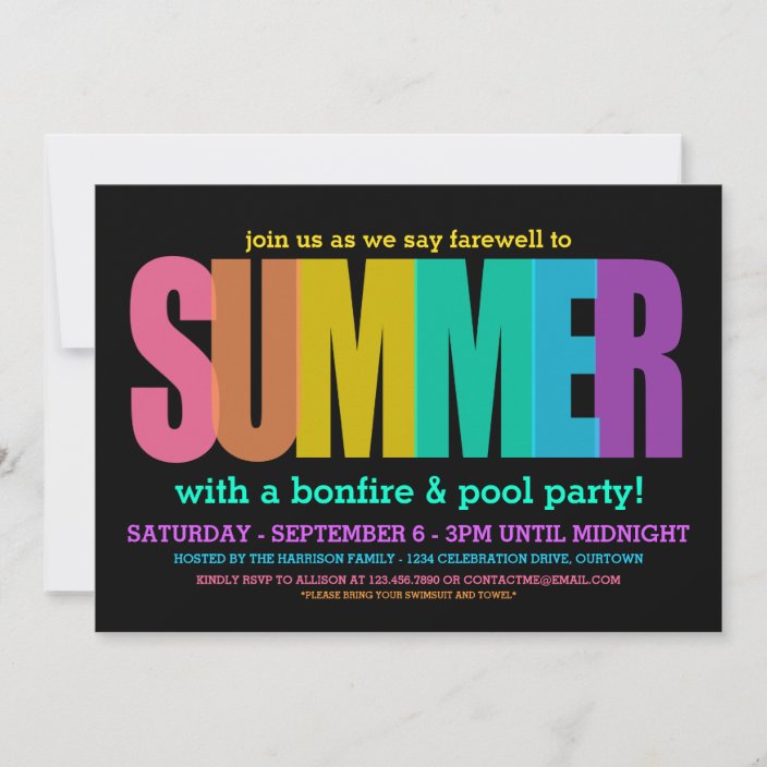 End of Summer Party Invitations | Zazzle.com.au