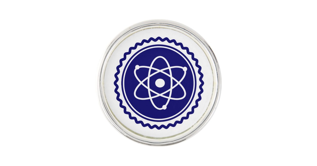 Essential Science Blue Atomic Badge Lapel Pin | Zazzle