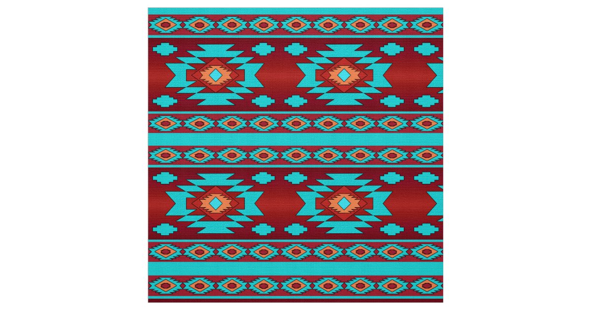 Ethnic Southwestern Geometric Pattern Fabric | Zazzle