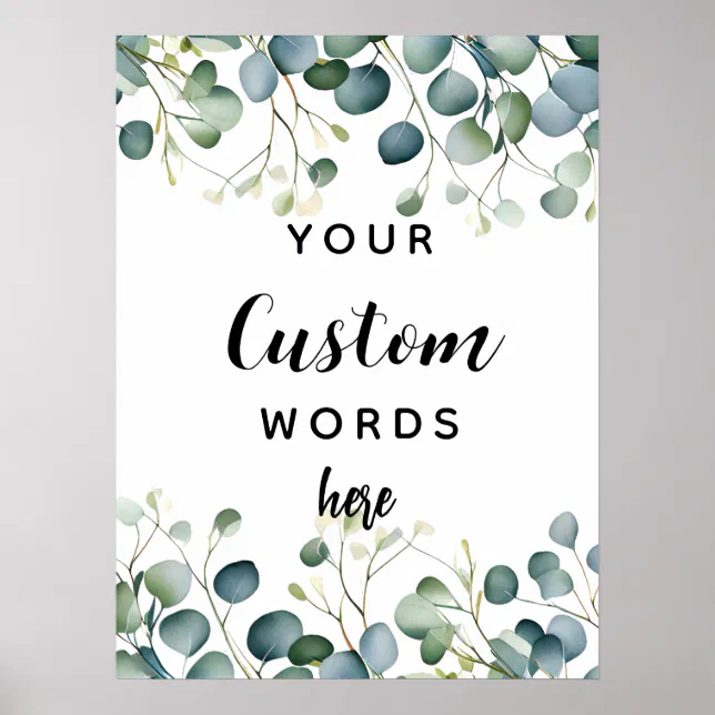 Eucalyptus foliage leaf green create your own poster | Zazzle
