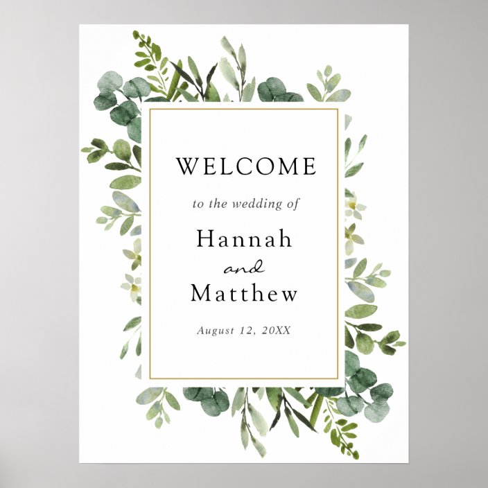 Eucalyptus Wedding Welcome Sign | Zazzle.com.au