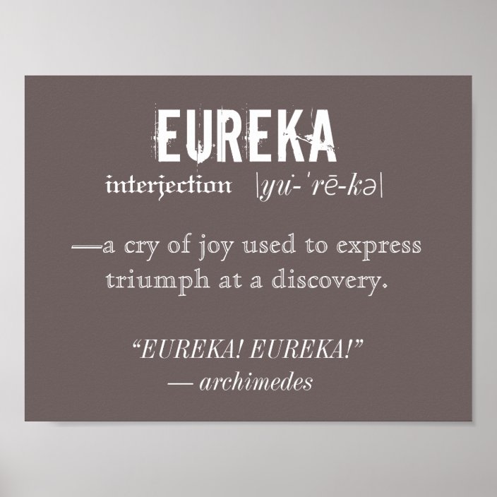 Eureka Definition Archimedes Principle Science Poster | Zazzle.com.au