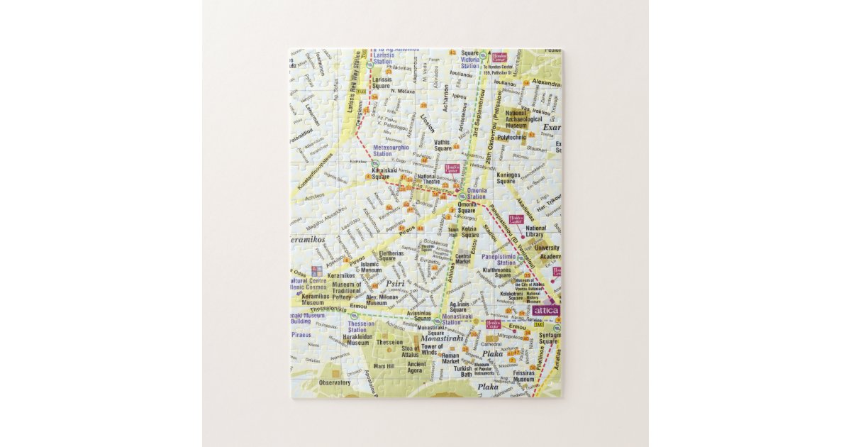 Europe Greece athens city map puzzle | Zazzle