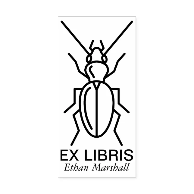 Ex Libris - Beetle/Bug v2 Rubber Stamp | Zazzle