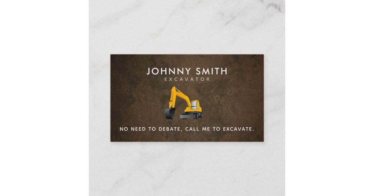 Excavation Slogans Business Cards | Zazzle