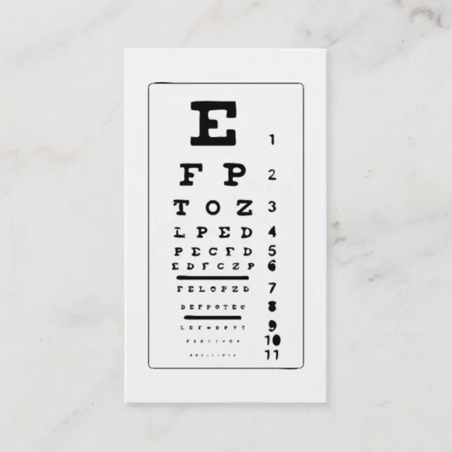 Eye Chart Business Card | Zazzle