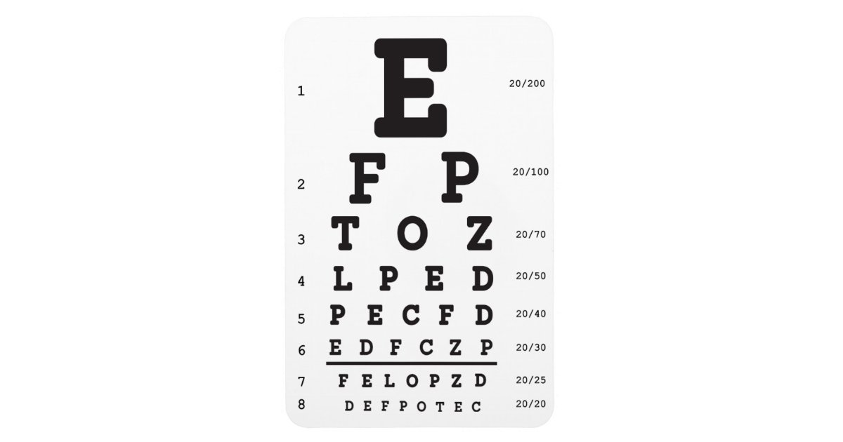 Eye Chart Magnet optometry optical | Zazzle