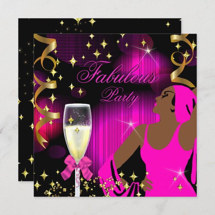 Fabulous Hot Pink Glitter Diva Birthday Invitation | Zazzle.com.au