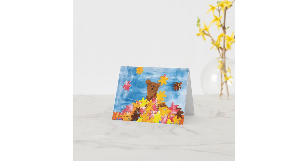 Fall Choco Bear - Kids Art for Choc Card | Zazzle
