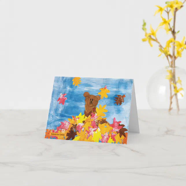 Fall Choco Bear - Kids Art for Choc Card | Zazzle