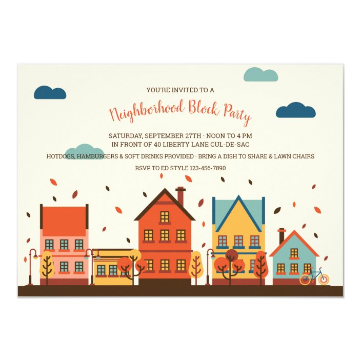 Fall Neighbourhood Block Party Invitation | Zazzle.com.au
