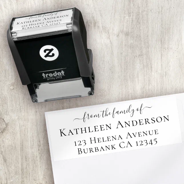 Family Funeral Return Address Self-inking Stamp | Zazzle