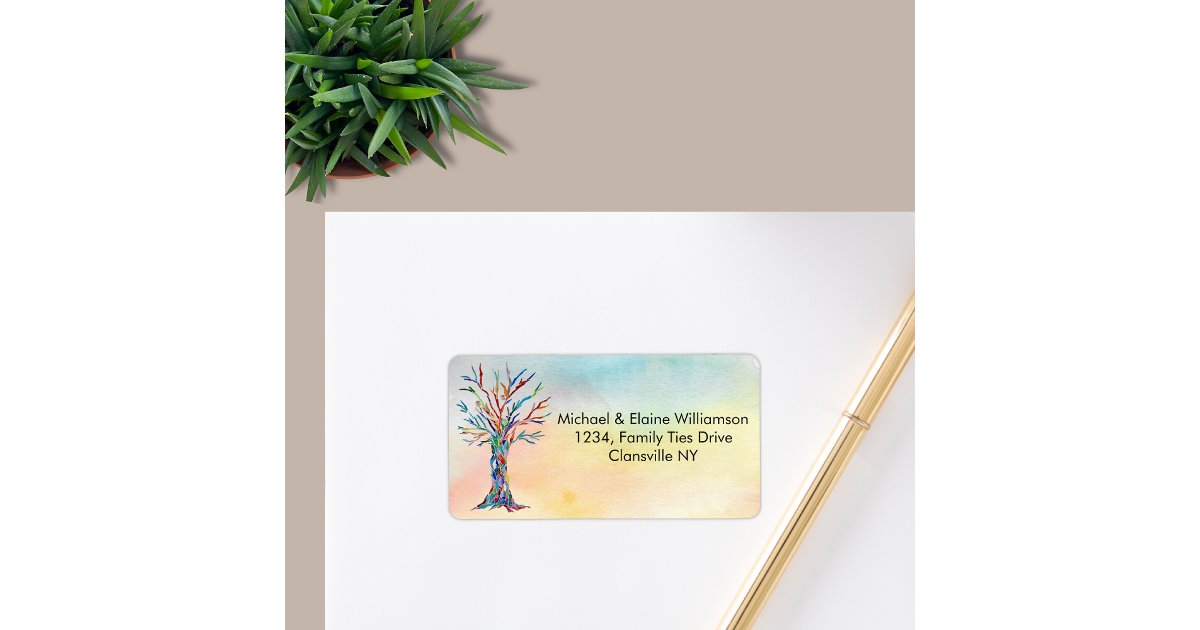 Family Tree Return Address Label | Zazzle