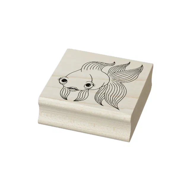 Fantail Goldfish Rubber Stamp | Zazzle