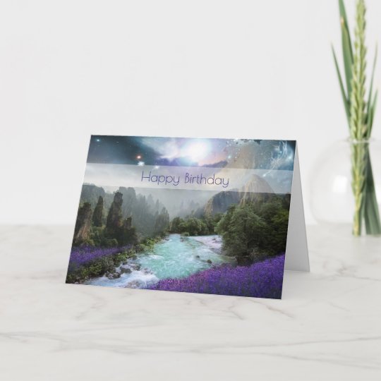 Fantasy Scenic Nature Landscape Happy Birthday Card | Zazzle.com.au