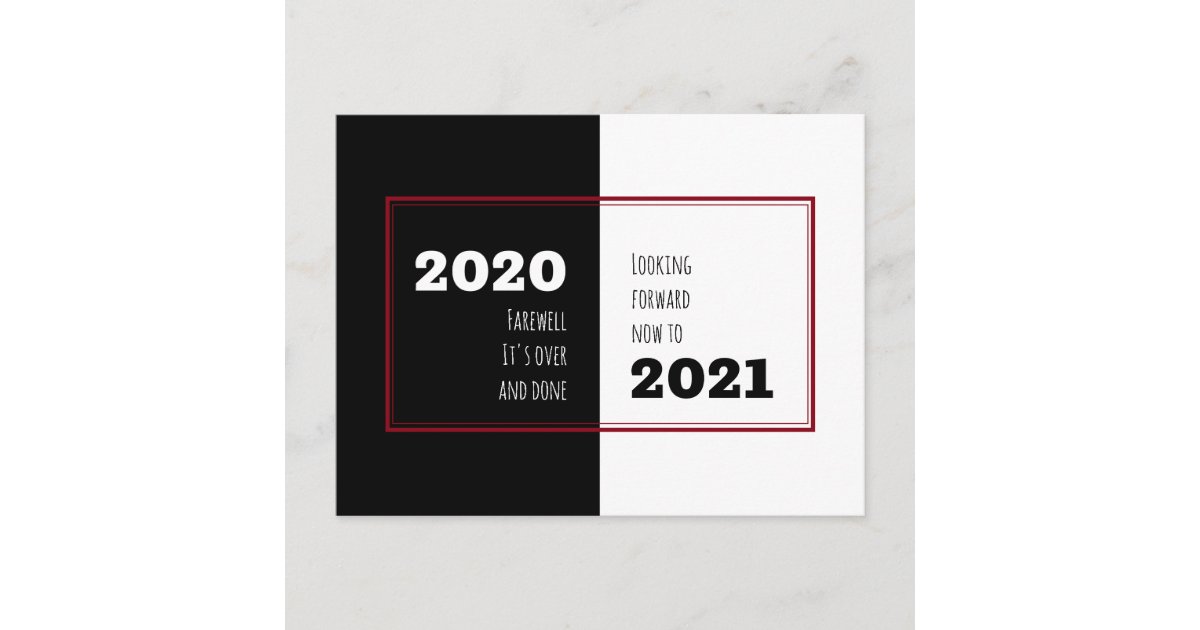 FAREWELL 2020 | Looking Forward 2021 | New Year Postcard | Zazzle