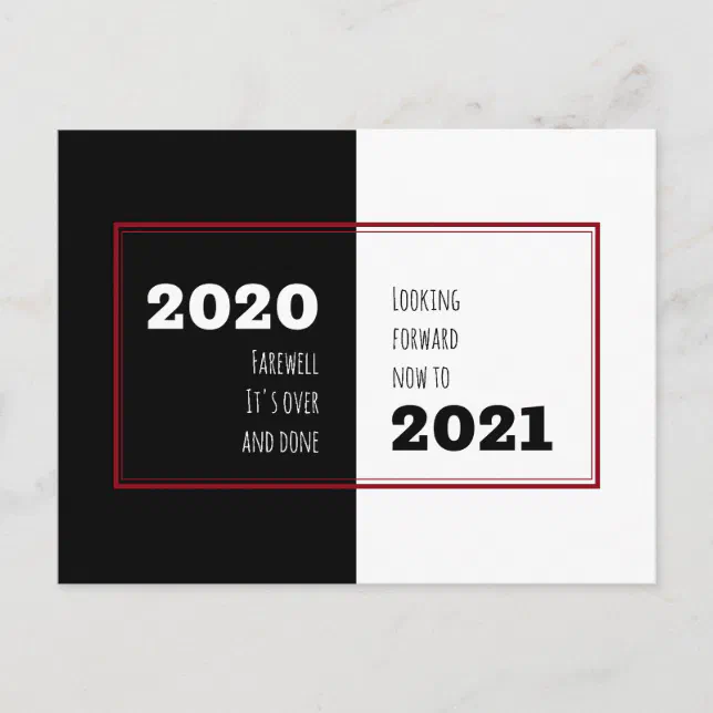 FAREWELL 2020 | Looking Forward 2021 | New Year Postcard | Zazzle