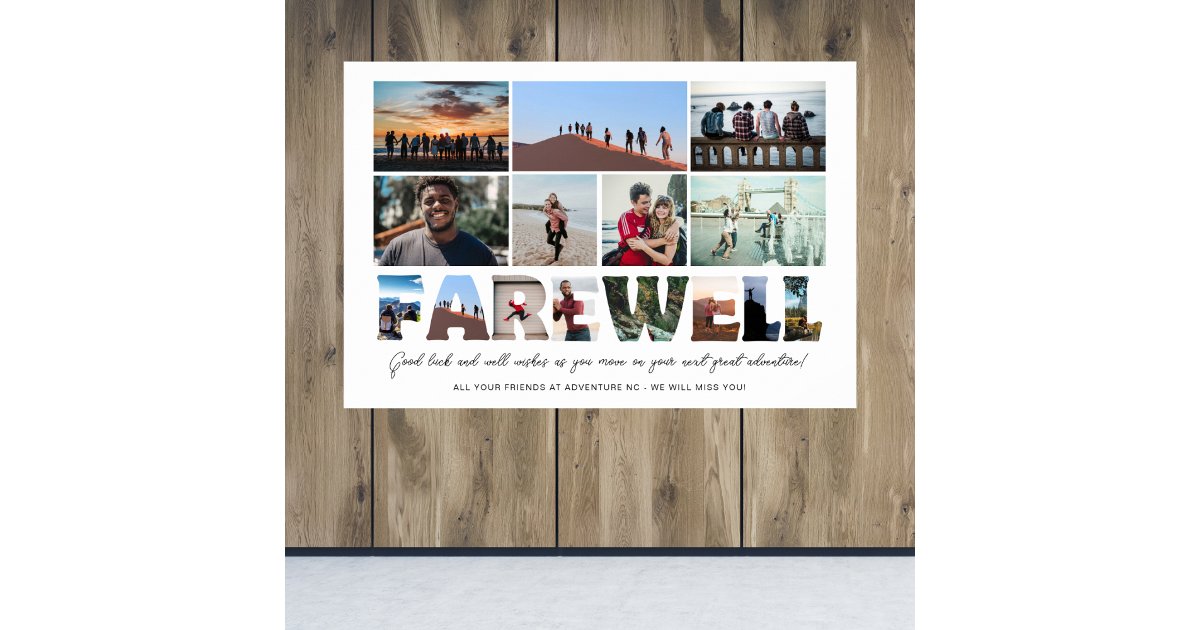 Farewell to Coworker Boss Retirement Photo Collage Poster | Zazzle