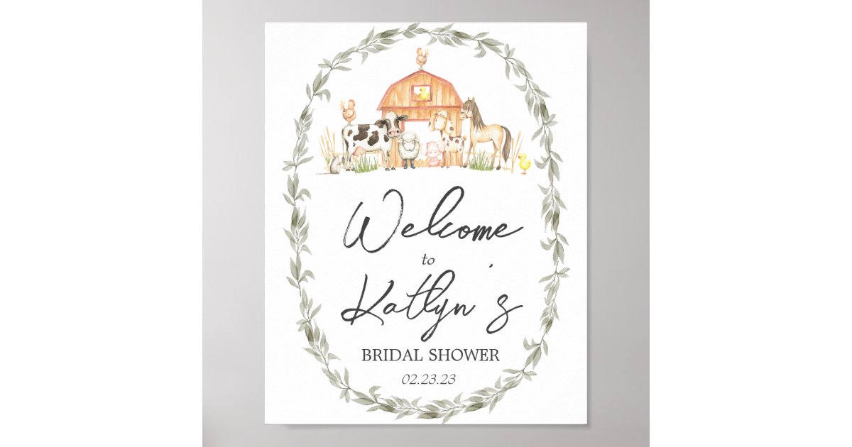 Farm Welcome Sign, Farm Poster, Farm baby shower Poster | Zazzle