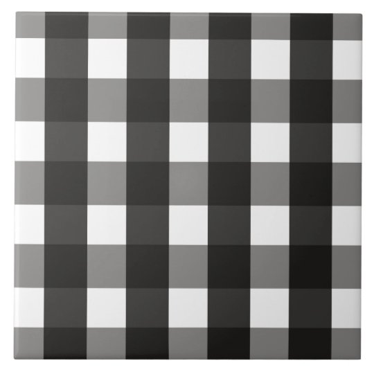 FARMHOUSE BLACK AND WHITE GINGHAM CHECK CERAMIC TILE | Zazzle.com.au