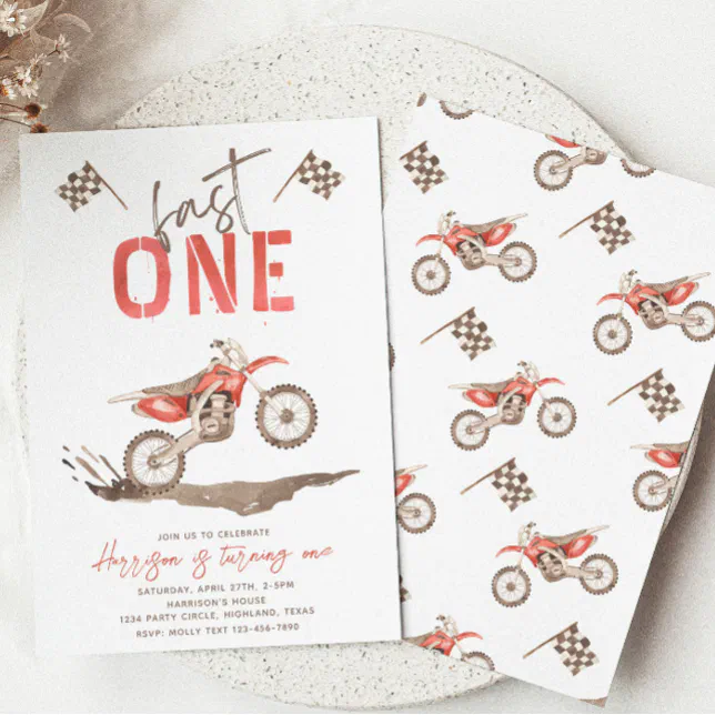 Fast ONE Birthday Invitation | 1st Birthday | Zazzle