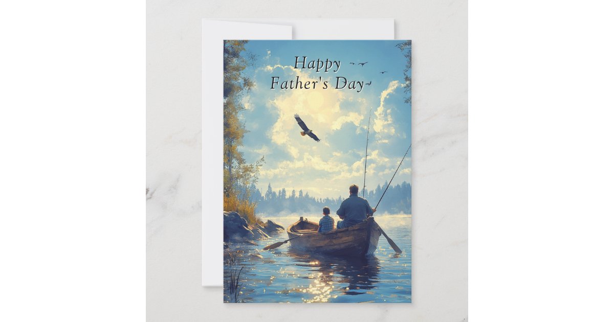 Father's Day Father & Son Row Boat Fishing | Zazzle