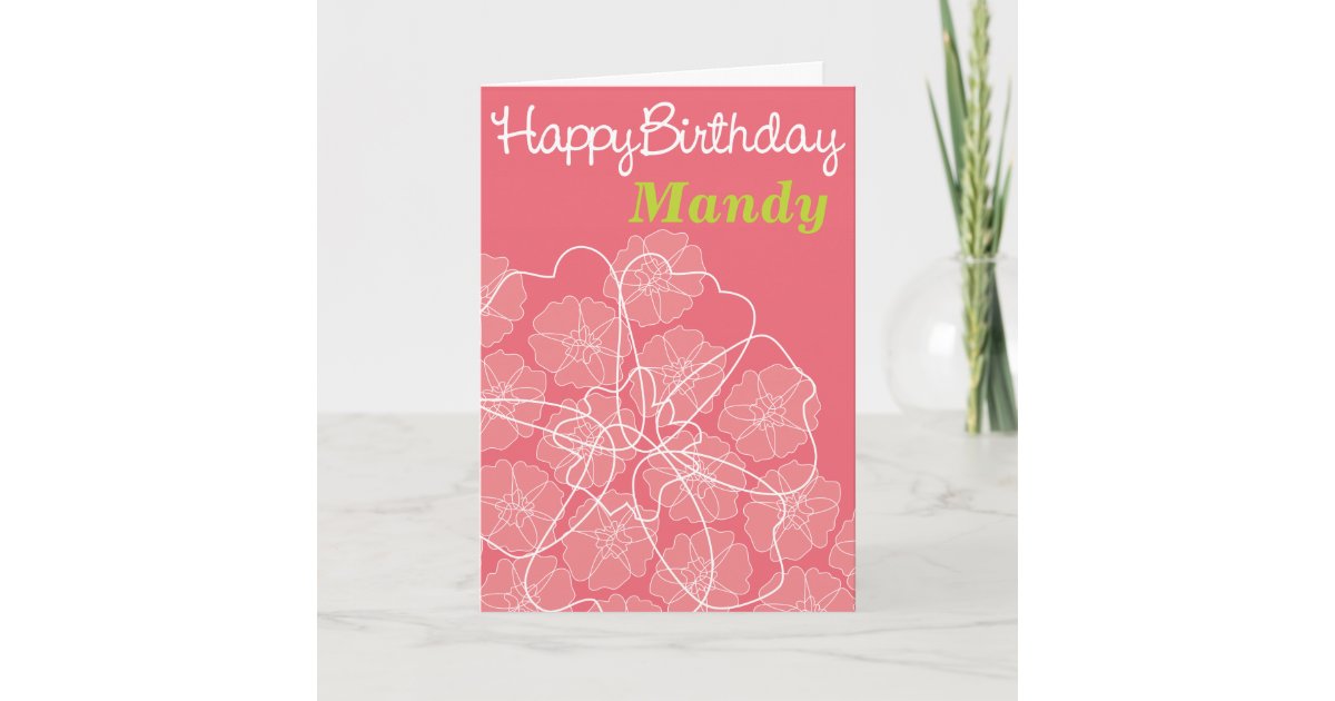 Female floral pink birthday greetings card | Zazzle