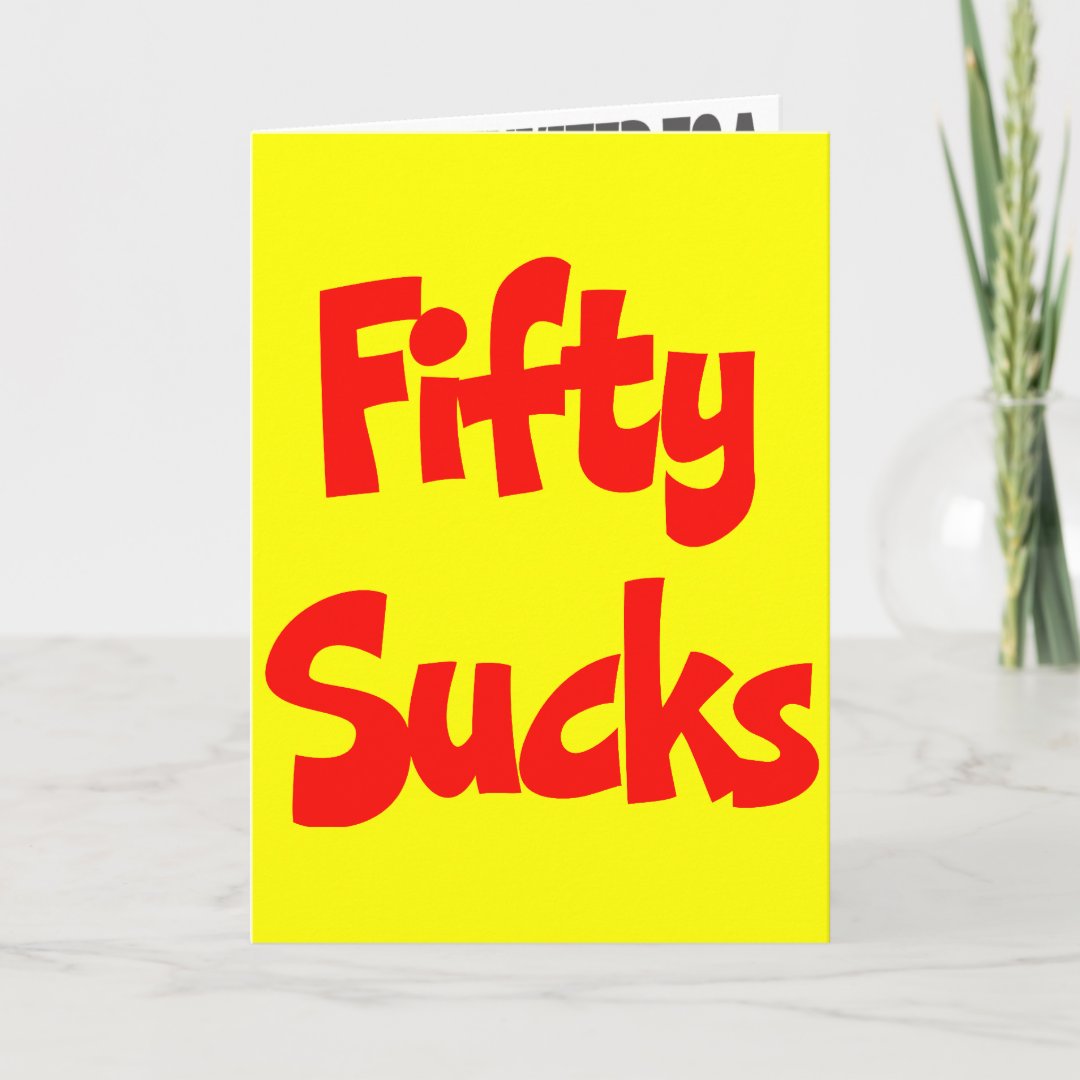 Fifty Sucks 50th Birthday Party Invitations | Zazzle
