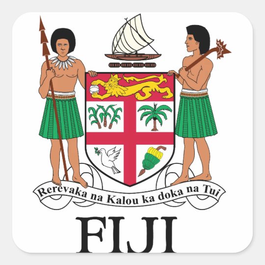 FIJI - emblem / flag / coat of arms / symbol Square Sticker | Zazzle.com.au
