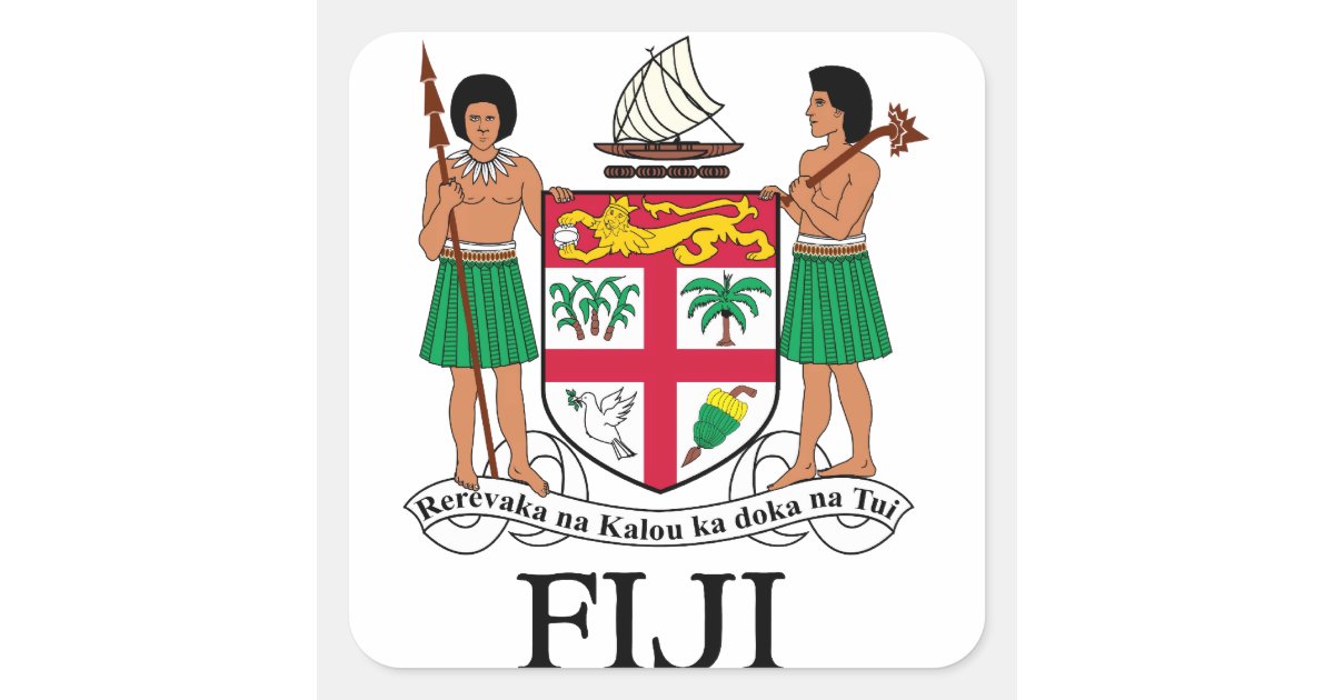 FIJI - emblem / flag / coat of arms / symbol Square Sticker | Zazzle