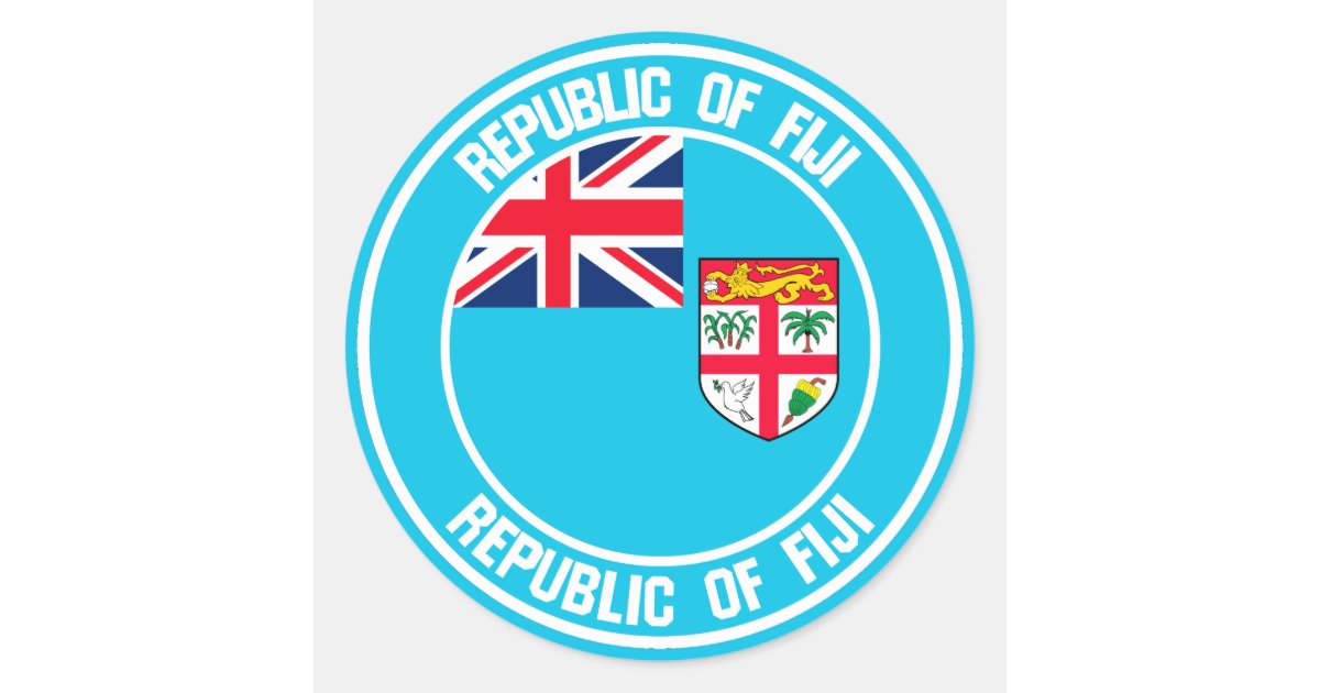 Fiji Round Emblem Classic Round Sticker | Zazzle