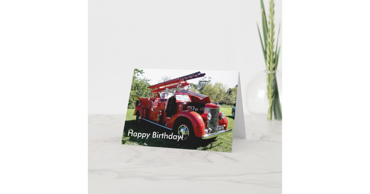 Fire Engine Card | Zazzle