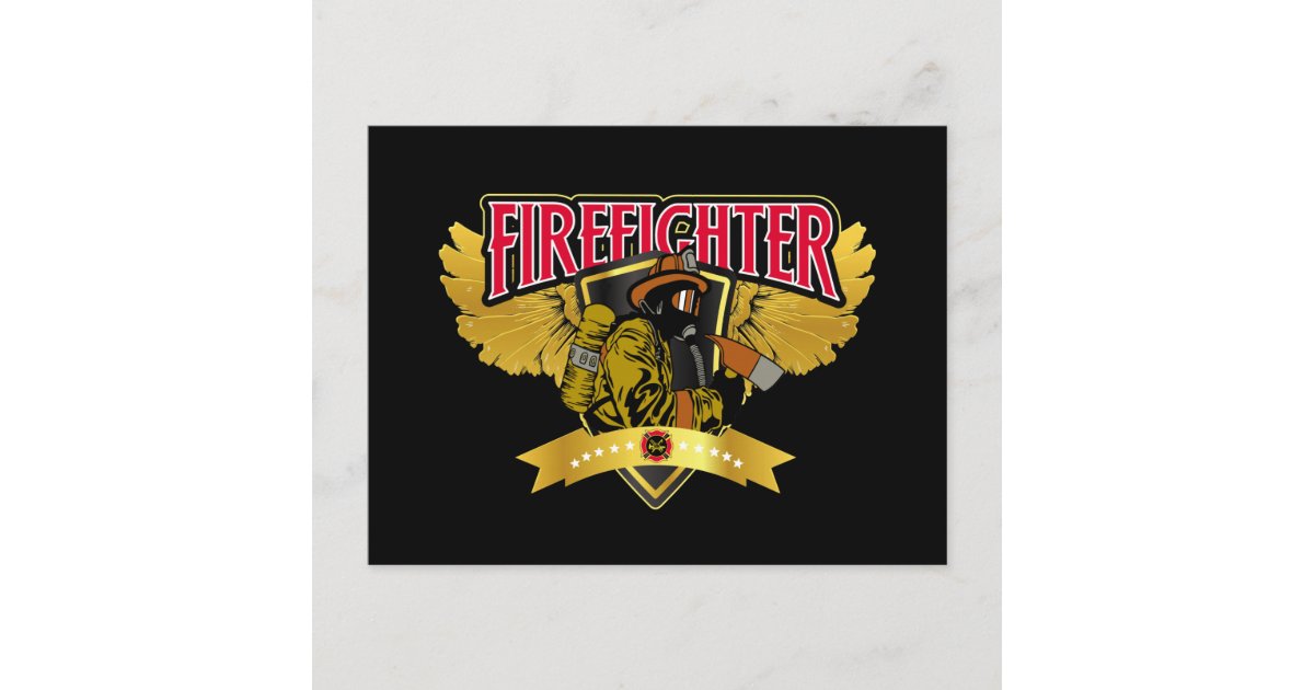 Firefighter Wings Postcard | Zazzle