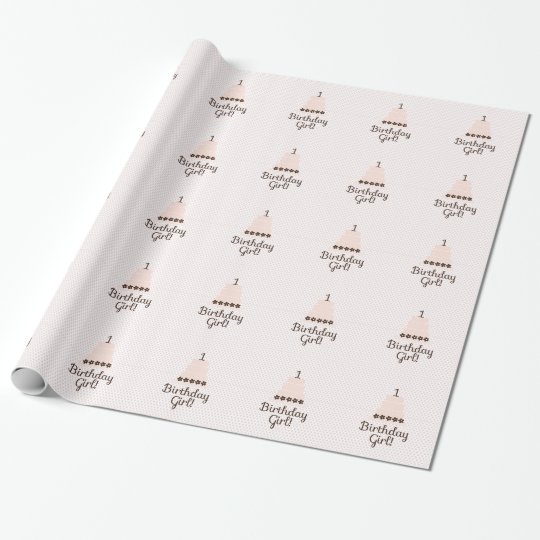 First Birthday {girl} Wrapping Paper | Zazzle.com.au