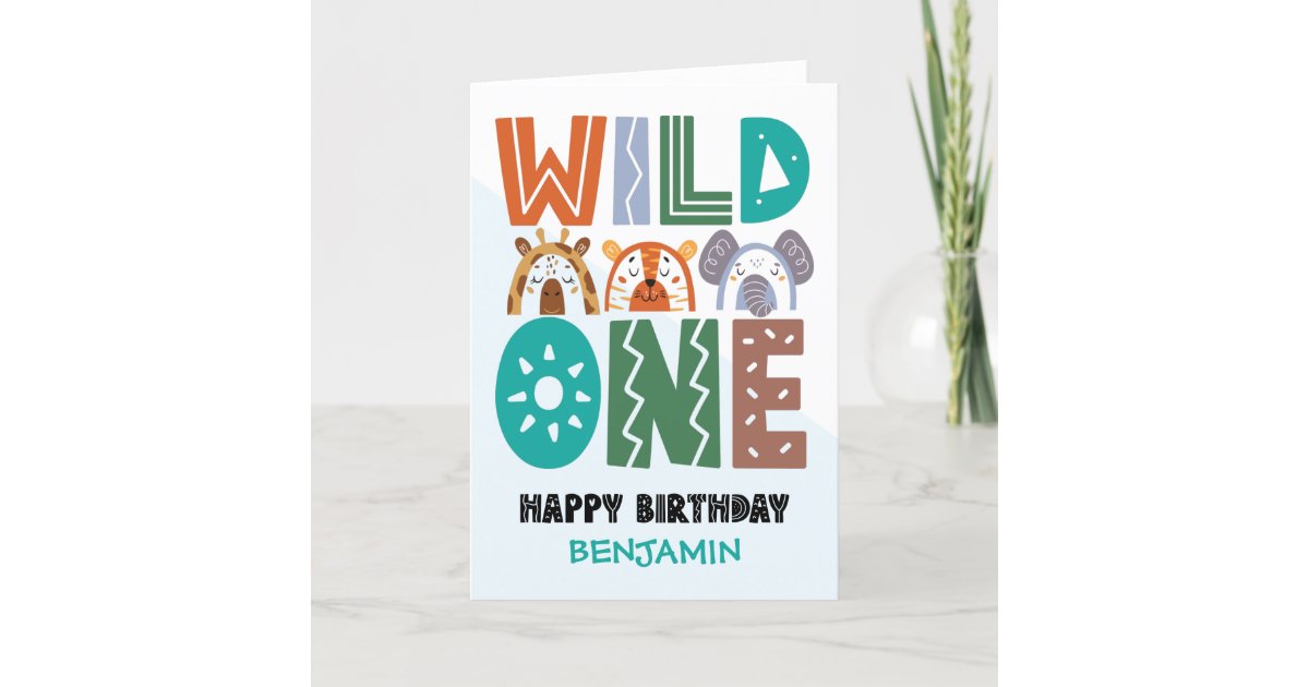 First Birthday Wild One Card | Zazzle