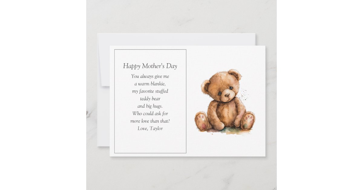 First Mother's Day Teddy Bear Mother's Day Holiday Card | Zazzle