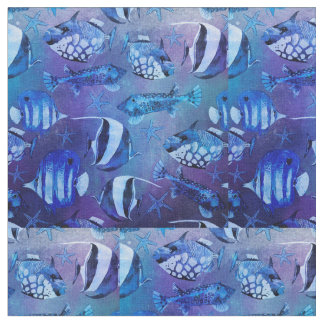 Blue Fish Fabric for Upholstery, Quilting & Crafts | Zazzle.com.au