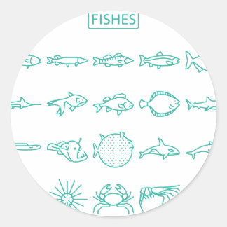 Fish Icon Stickers | Zazzle.com.au