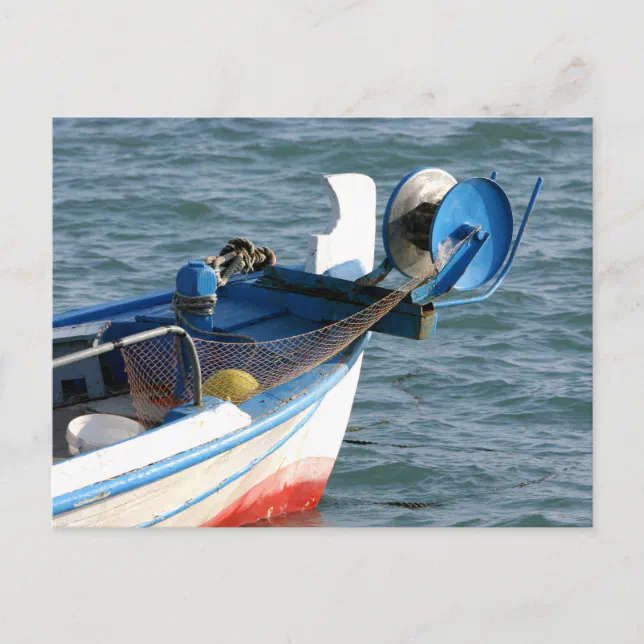 Fishing boat in Katakolon Greece Postcard | Zazzle