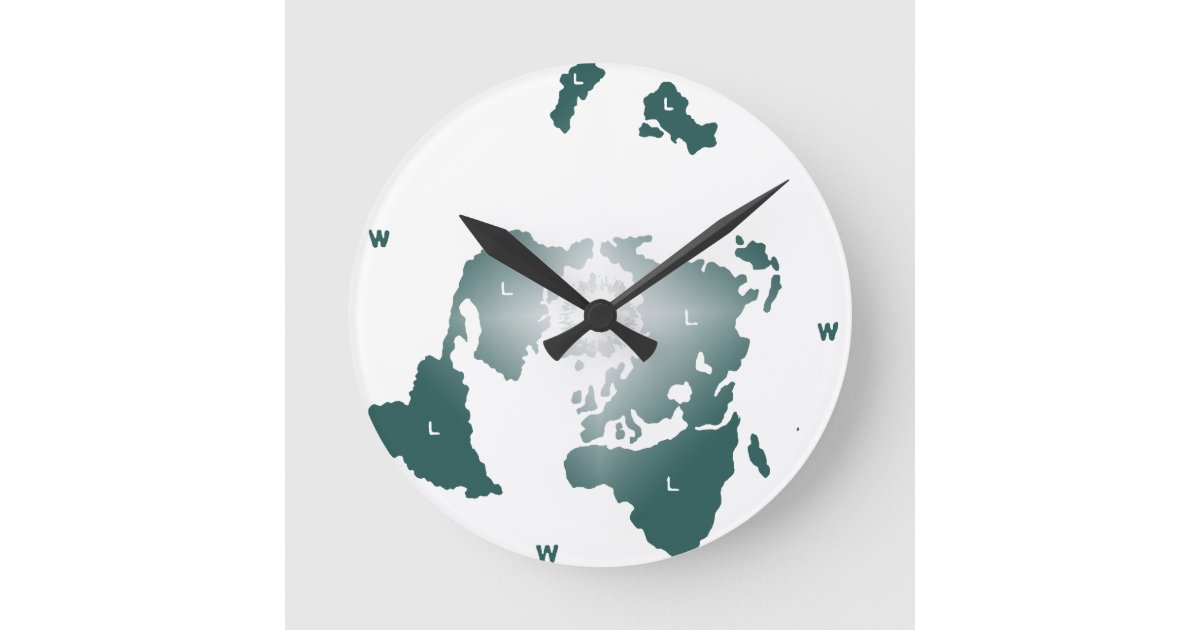 Flat Earth Map, Azimuthal Equidistant Map Zetetic Round Clock | Zazzle