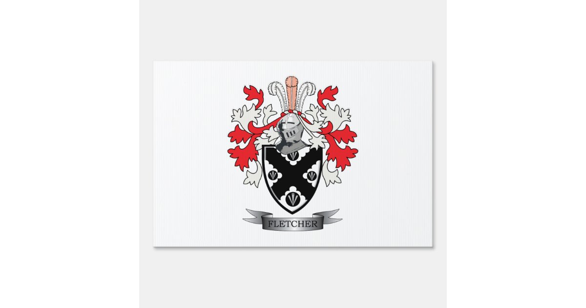 Fletcher Family Crest Coat of Arms Garden Sign | Zazzle